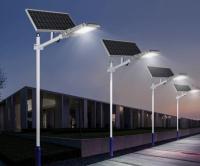 China 100w Solar LED Street Light With Pole All In One Integrated Sensor Panel Type for sale
