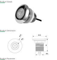China 12v/24v AC / DC RGB LED Pool Light , IP68 LED Swimming Pool Light Durable for sale