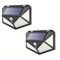 China Best Sale Amazon China Supplier Waterproof Outdoor Motion Sensor Infrared Wall Lamp, 100 Led Garden Sensor Solar Light for sale