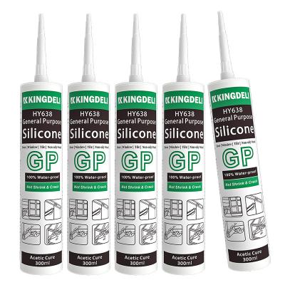 China Glass Clear Acetic Silicone Sealant GP Silicone Adhesive For Bathroom for sale