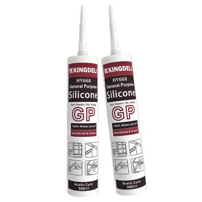 China Construction Adhesive Acetic Silicone Sealant Cure Grey Black White Glass Transparent Sealant for sale