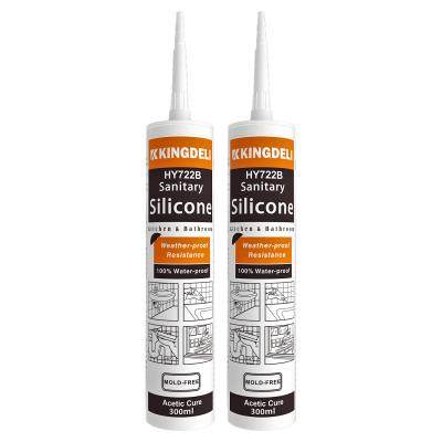 China Waterproof Glass Glue Sanitary General Silicone Sealant For Bathroom And Kitchen for sale