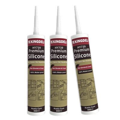 China Oem 300Ml Universal Acetic RTV Transparent Water Resistant Silicone Sealant for sale