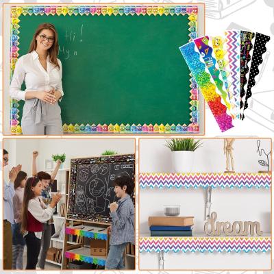 China Colorful Bulletin Board Borders Classroom Bulletin Board Trim Adhesive Decorations for sale