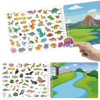 China Customizable Childrens Reusable Sticker Books Animal Habitats Themed Durable For Toddlers for sale