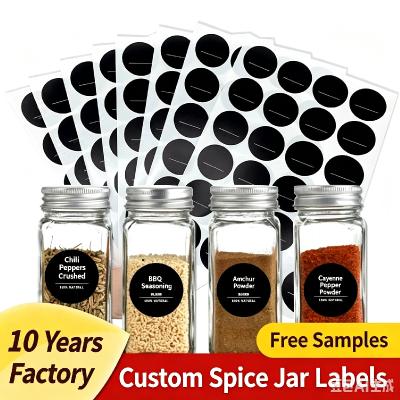 China Kitchen Spice Bottle Labels Oil Resistant Food Sticker With Multiple Shapes for sale