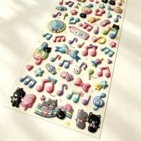 China UV Resistant PVC Foam Sticker Waterproof Practical With Cute Music Cat Puffy Design for sale