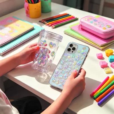 China 3D Custom Epoxy Stickers Holographic Puffy Bubble Stickers For Kids DIY Decor for sale