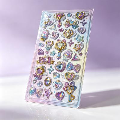 China Magic Gem 3D Epoxy Resin Stickers For Kids Sparkly Decorative Fairy Wand Bubble Stickers for sale