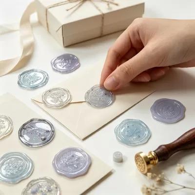 China Embossed Wax Seal Stickers 3D Candy Stickers Glitter For Envelope Gift Box Journal for sale