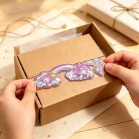 China Custom Logo 3D Shaker Stickers Holographic Foil Seal Sticker For Gift Bag Envelope Box for sale