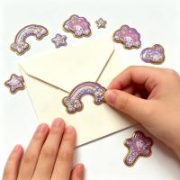 China Custom Logo 3D Shaker Stickers Holographic Foil Seal Sticker For Gift Bag Envelope Box for sale