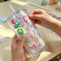 China Die Cut Water Shaker Stickers Custom Cartoon Pattern Liquid Shaking Sticker For Scrapbooking Gift for sale