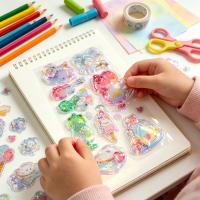 China Die Cut Water Shaker Stickers Custom Cartoon Pattern Liquid Shaking Sticker For Scrapbooking Gift for sale