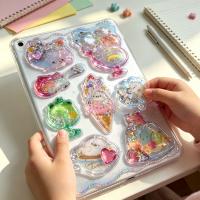 China Die Cut Water Shaker Stickers Custom Cartoon Pattern Liquid Shaking Sticker For Scrapbooking Gift for sale