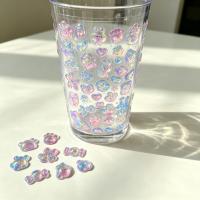China Custom 3D Crystal Stickers Iridescent Rainbow Film Aurora Shimmer Bubble Epoxy Cartoon Stickers for sale