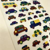 China Custom Sparkle Glitter Foam Stickers Puffy 3D Cartoon Creative Label For Kids DIY for sale