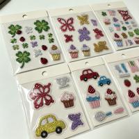China Custom Sparkle Glitter Foam Stickers Puffy 3D Cartoon Creative Label For Kids DIY for sale