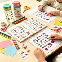 China Custom Sparkle Glitter Foam Stickers Puffy 3D Cartoon Creative Label For Kids DIY for sale