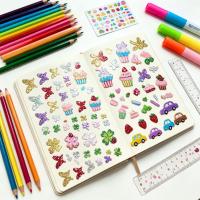 China Custom Sparkle Glitter Foam Stickers Puffy 3D Cartoon Creative Label For Kids DIY for sale