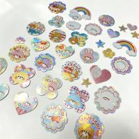 China Colorful Laser Cartoon Stickers Multi Purpose DIY Decoration Customizable Kids Craft Stickers for sale