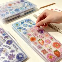 China Custom PET Transparent Flower Stickers Glitter Hot Foil Die Cut Stickers For Journal Decoration for sale