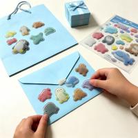China Custom Flocking 3D Crystal Stickers Cute Sea Animal DIY Bubble Stickers For Kids Journal Kuka for sale