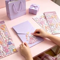 China Double Layer PVC Foam Sticker Dress Up Stickers Cartoon Girl Puffy Stickers For Kids DIY for sale