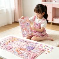 China Double Layer PVC Foam Sticker Dress Up Stickers Cartoon Girl Puffy Stickers For Kids DIY for sale