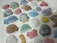 China Custom Flocking 3D Crystal Stickers Cute Sea Animal DIY Bubble Stickers For Kids Journal Kuka for sale