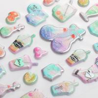 China Custom 3D Fine Glitter Foam Puffy Stickers with Silver Foil for sale