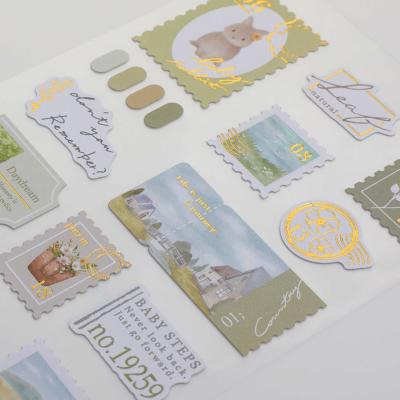 China Creative stamp stickers versatile stickers hand writeable stickers. These goes with post cards, letters, collages, journals for sale