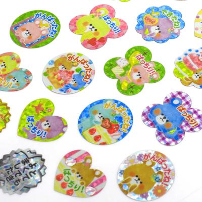 China Holographic Colorful Cartoon Stickers Multi Purpose DIY Decoration Customizable Kids Craft Stickers for sale