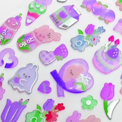 China Glitter Epoxy Stickers for Journal Photo Albums. Hot-Stamped Cartoon 3D Resin Stickers Kids DIY for sale