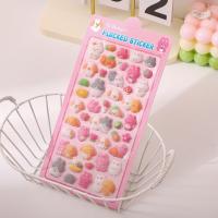 China Custom 3D Flocked Puffy Stickers with Cute Cartoon Designs for sale