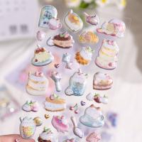 China Custom 3D Fine Glitter Foam Puffy Stickers with Silver Foil for sale