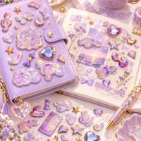 China Custom 3D Fine Glitter Foam Puffy Stickers with Gemstone Accents & Gold Foil for sale