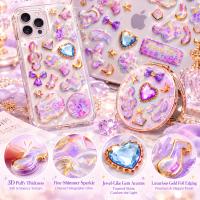 China Custom 3D Fine Glitter Foam Puffy Stickers with Gemstone Accents & Gold Foil for sale