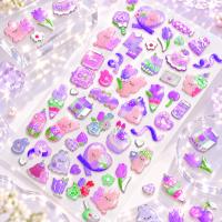 China Custom 3D Glitter Epoxy Stickers with Silver Foil for sale