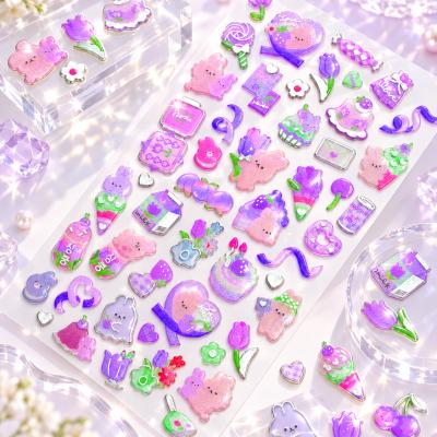 China Custom 3D Glitter Epoxy Stickers with Silver Foil for sale