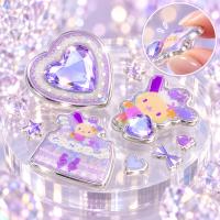 China Custom 3D Silver Foil Glitter Epoxy Stickers with Gem Decorations for sale
