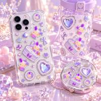 China Custom 3D Silver Foil Glitter Epoxy Stickers with Gem Decorations for sale
