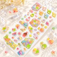 China Custom 3D Clear Glitter Epoxy Stickers with Cute Cartoon Designs for sale