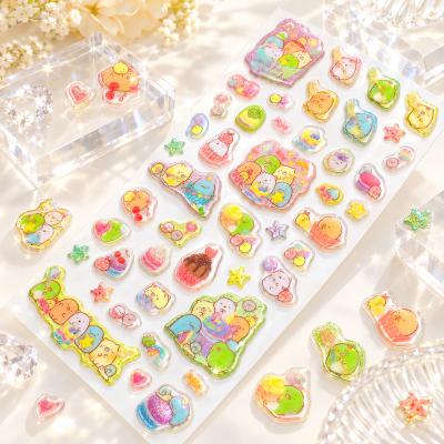 China Custom 3D Clear Glitter Epoxy Stickers with Cute Cartoon Designs for sale