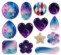 China 3D Epoxy Stickers, Custom Crystal Dome Decals with Gold Foil, Raised Resin Round Stickers for Gift Packaging, Envelopes, Scrapbooking, DIY Craft Decoration for sale