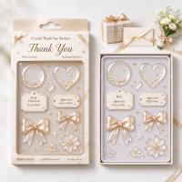 China 3D Epoxy Stickers, Custom Crystal Dome Decals with Gold Foil, Raised Resin Round Stickers for Gift Packaging, Envelopes, Scrapbooking, DIY Craft Decoration for sale