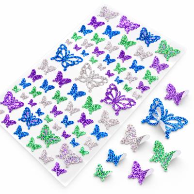 China Custom Assorted Glitter Butterfly Stickers for Stationery Brands for sale