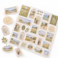 China Custom Vintage Postage Stamp & Travel Collage Stickers for Creative Stationery Brands for sale