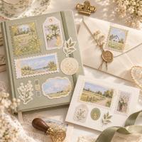 China Custom Vintage Postage Stamp & Travel Collage Stickers for Creative Stationery Brands for sale
