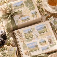 China Custom Vintage Postage Stamp & Travel Collage Stickers for Creative Stationery Brands for sale